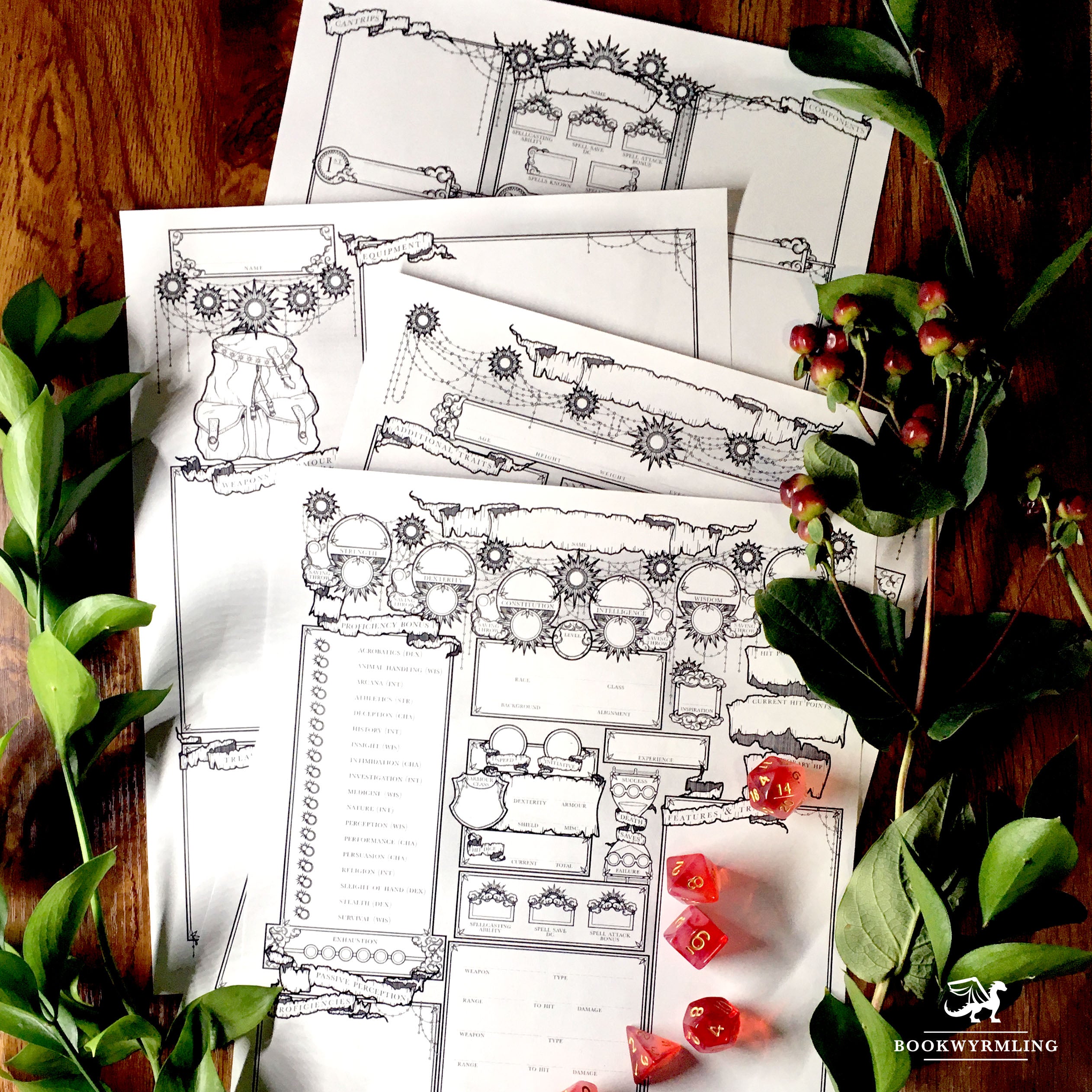 Sun- 5e Character Sheets – Bookwyrmling